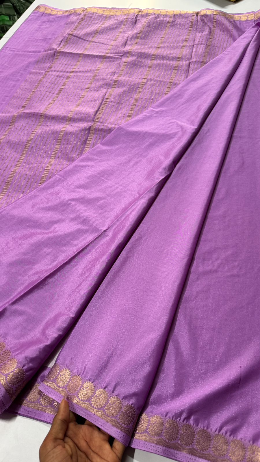 Mysore Crepe Mango Border – Sarees By Varahi