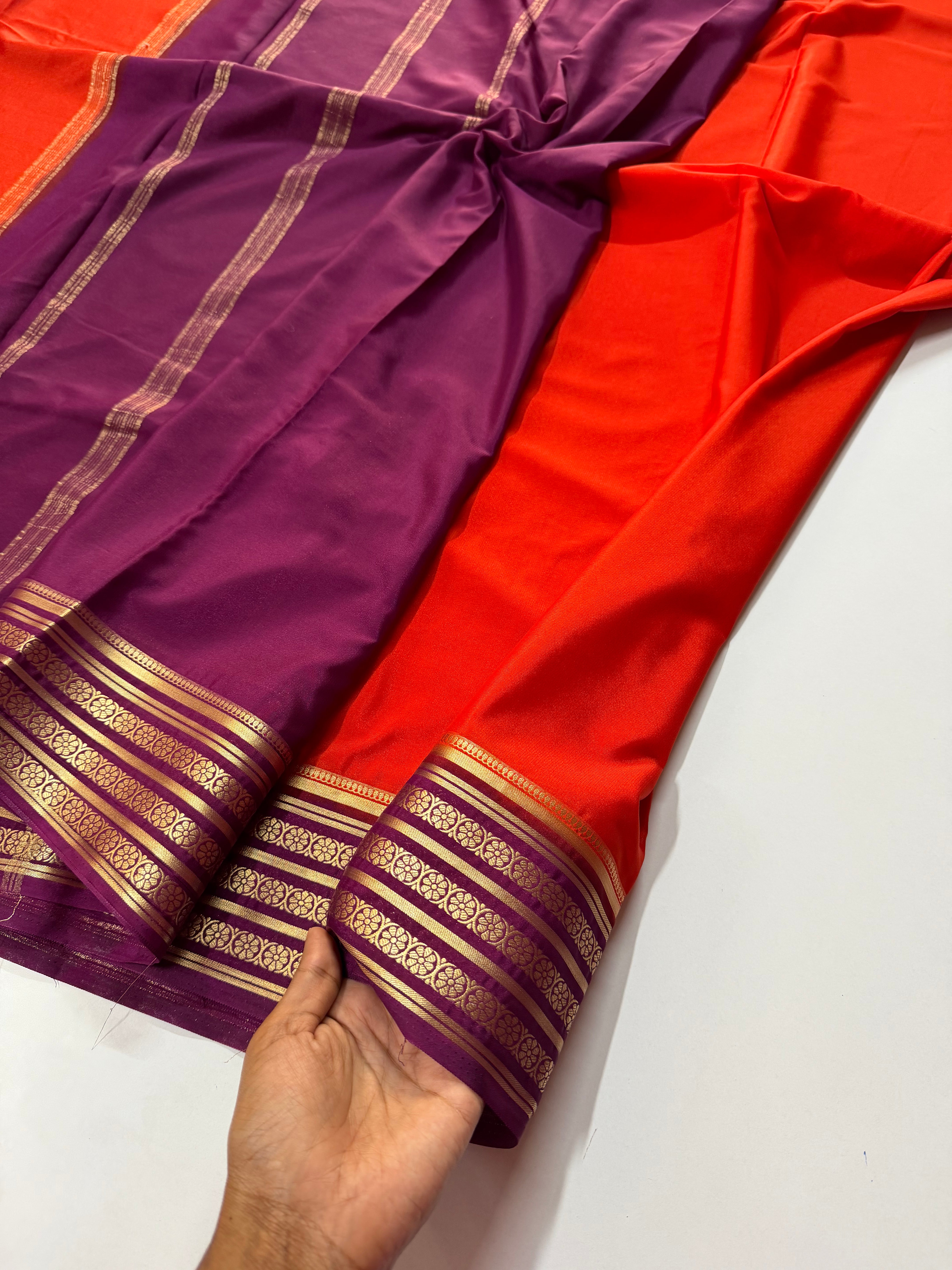 Semi Mysore Crepe Silk Saree- VARAHI022 – Sarees By Varahi